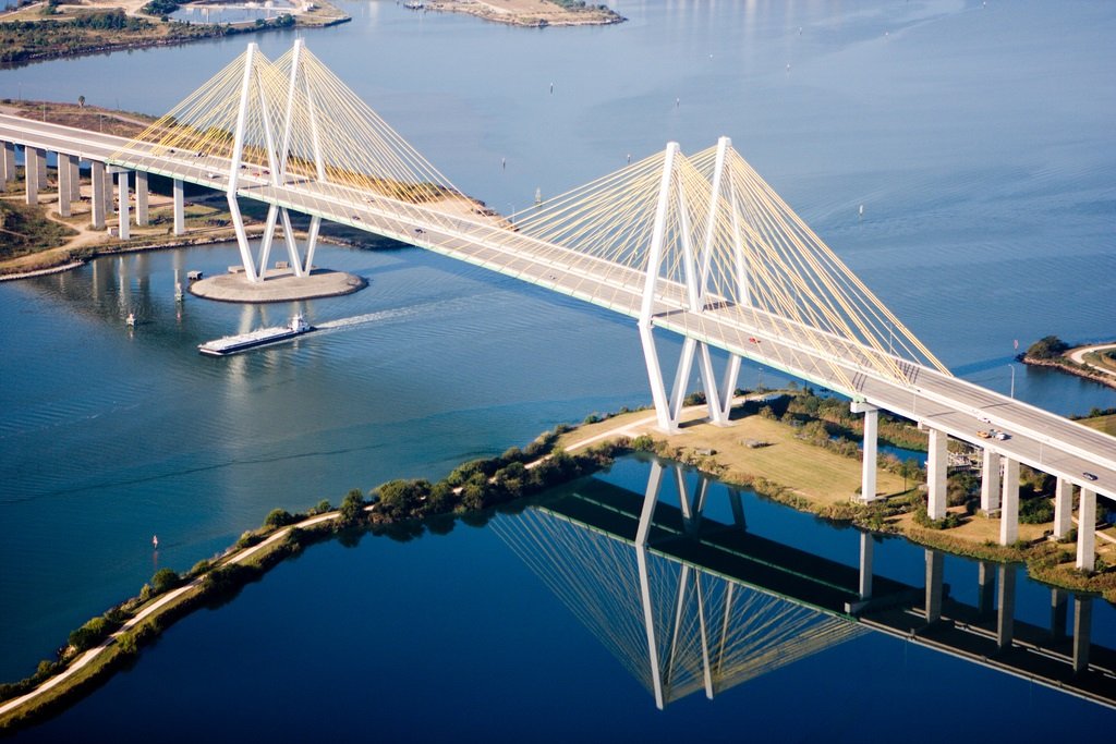 610 Ship Channel Bridge Progress From Above – Sam Houston Tollway
