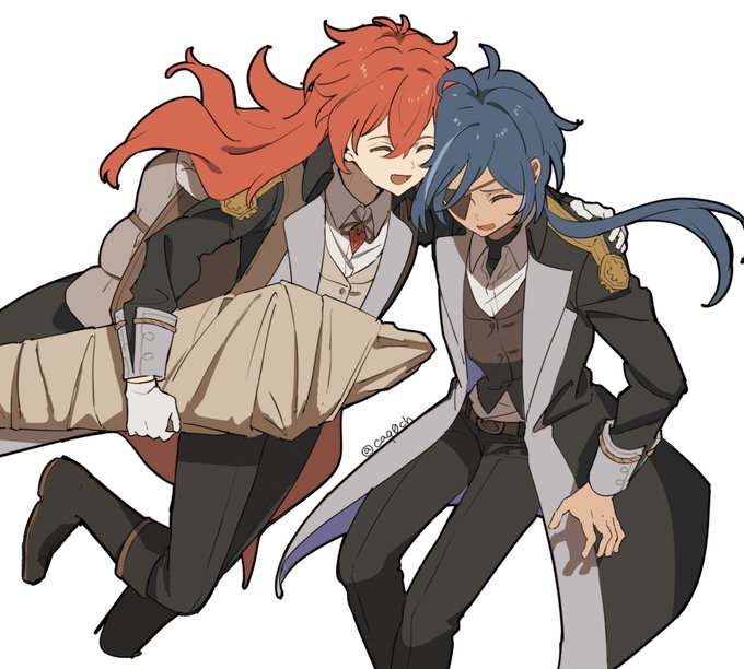 「diluc (genshin impact) blue hair」Fan Art(Latest)