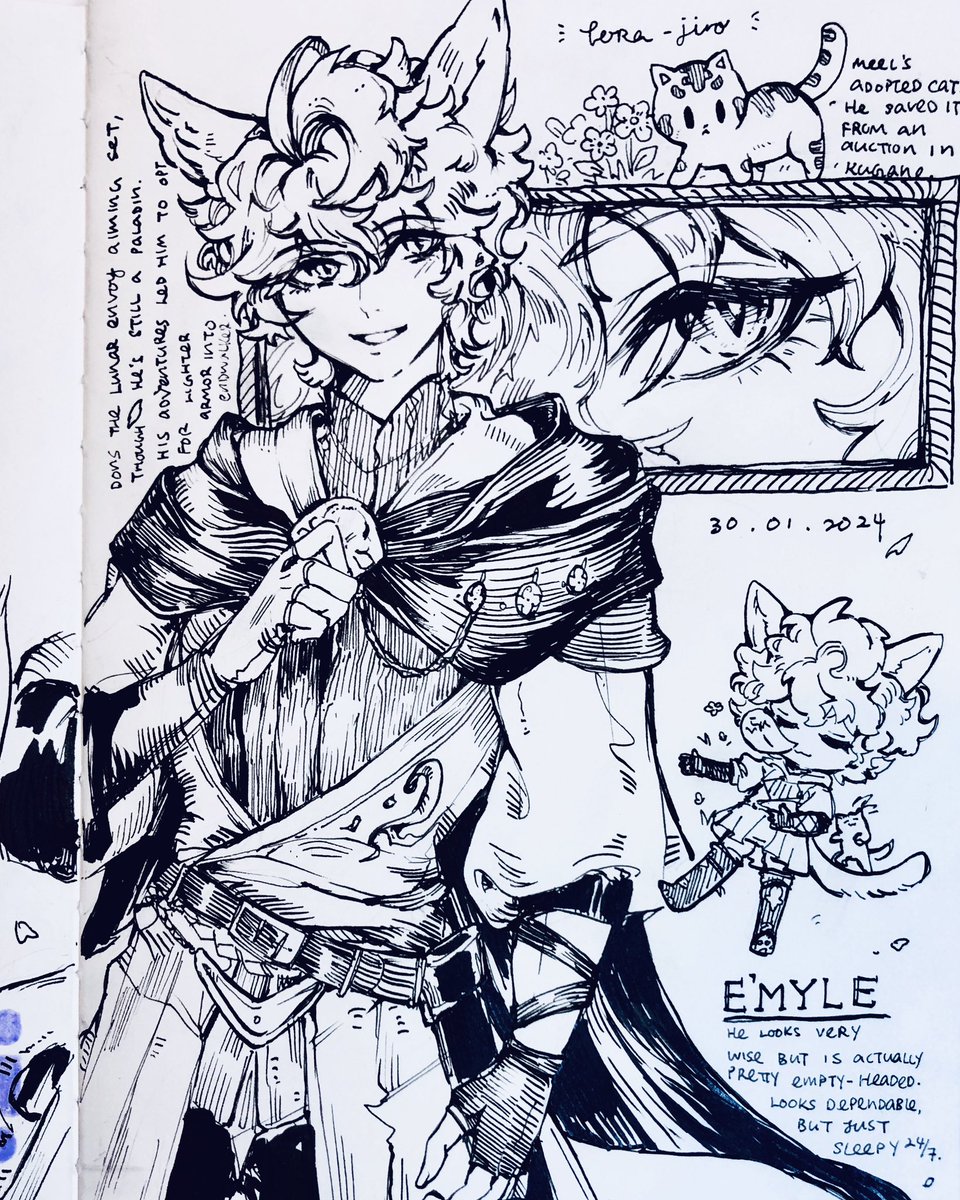 「sketchbook meels 🌸🐱 hehe it's been a while! 」Mishhe doujima D57-58の漫画