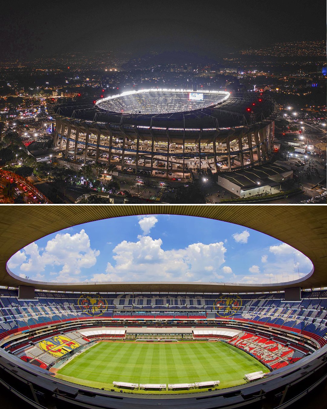Azteca Stadium At Night