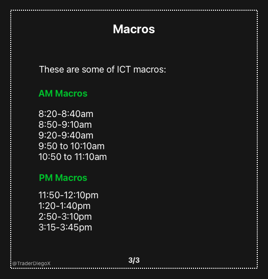 Quick guide to understanding Macros: - Thread from Trader Diego @TraderDiegoX - Rattibha