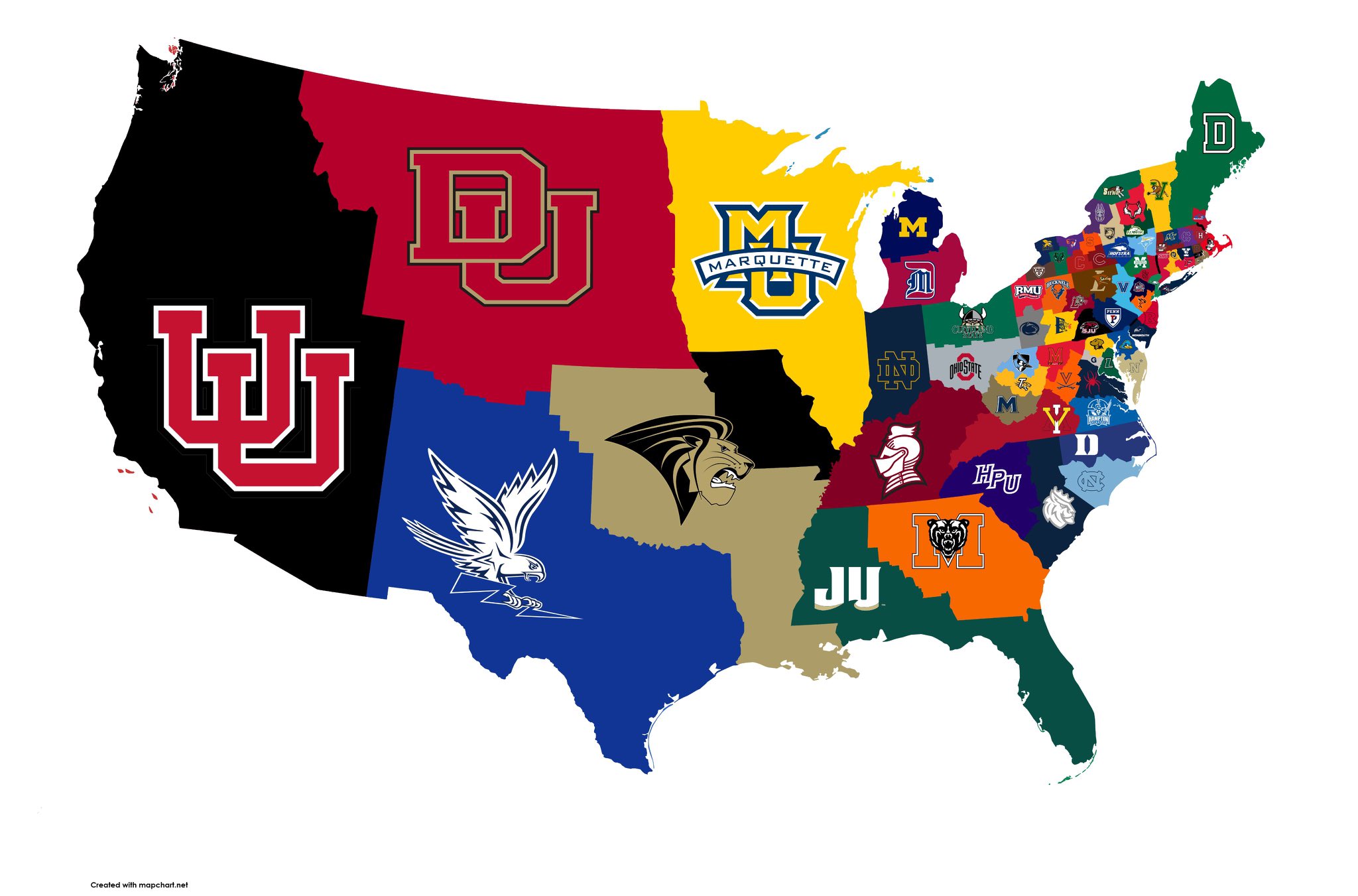 Map of every D1 Lacrosse team