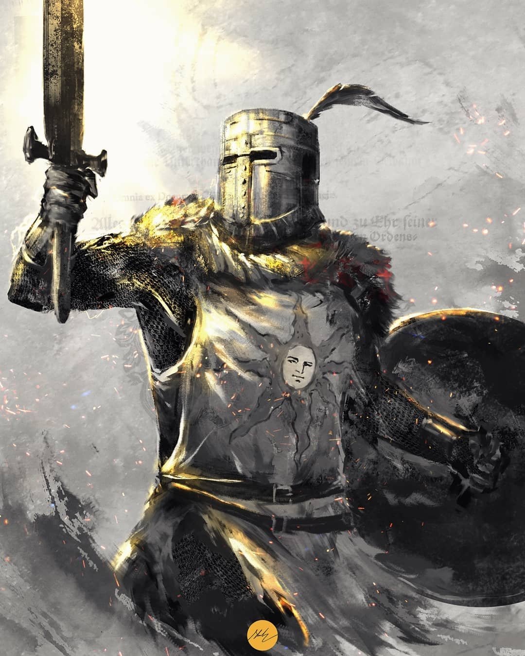 Dark Souls Solaire Fan Art Solaire Of Astora Painting By Peter Di