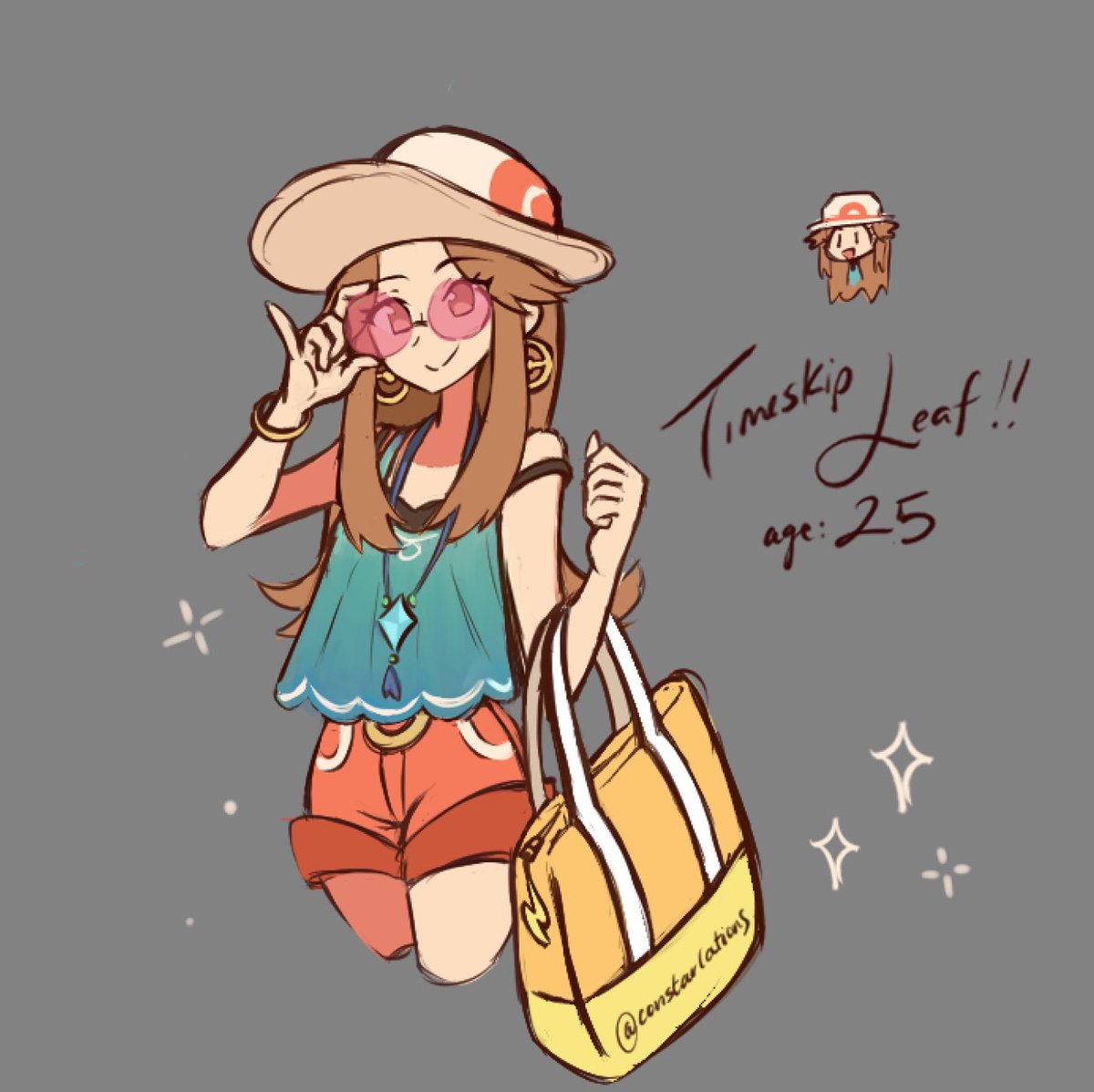 pkmn] Battle Legend Timeskip Leaf doodl」|alondra 🍓のイラスト