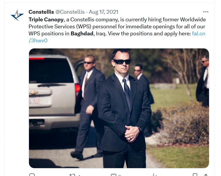 Fyi, Blackwater is now known as Academi. Apollo Management owns Constellis, a private military ...