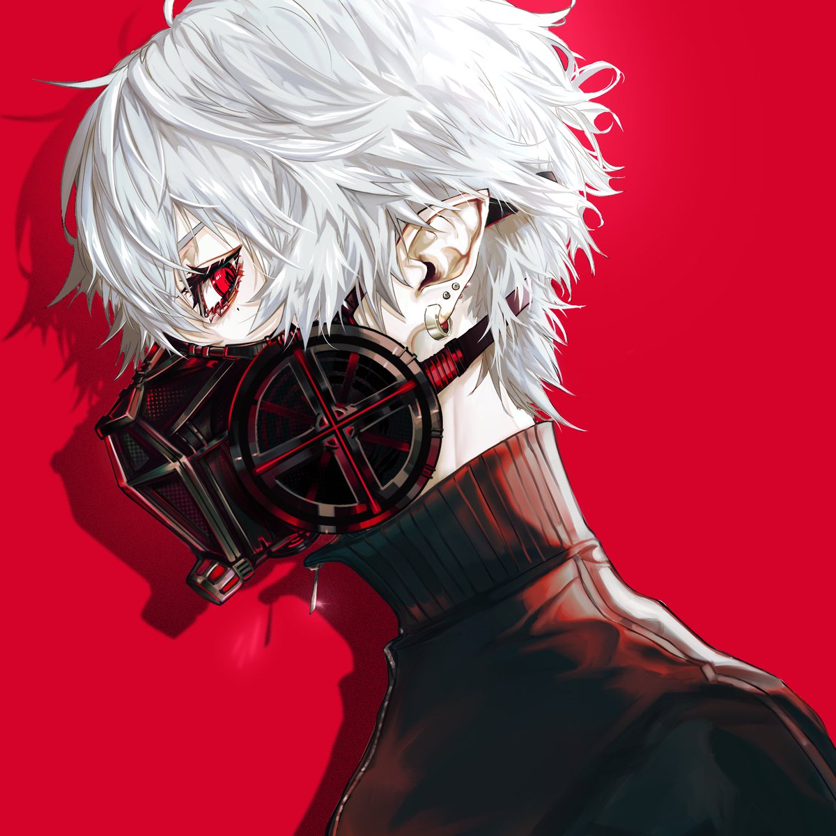 葛葉(にじさんじゲーマーズ) 「#KuzuArt ガスマスク。 」|yaeba🦷のイラスト