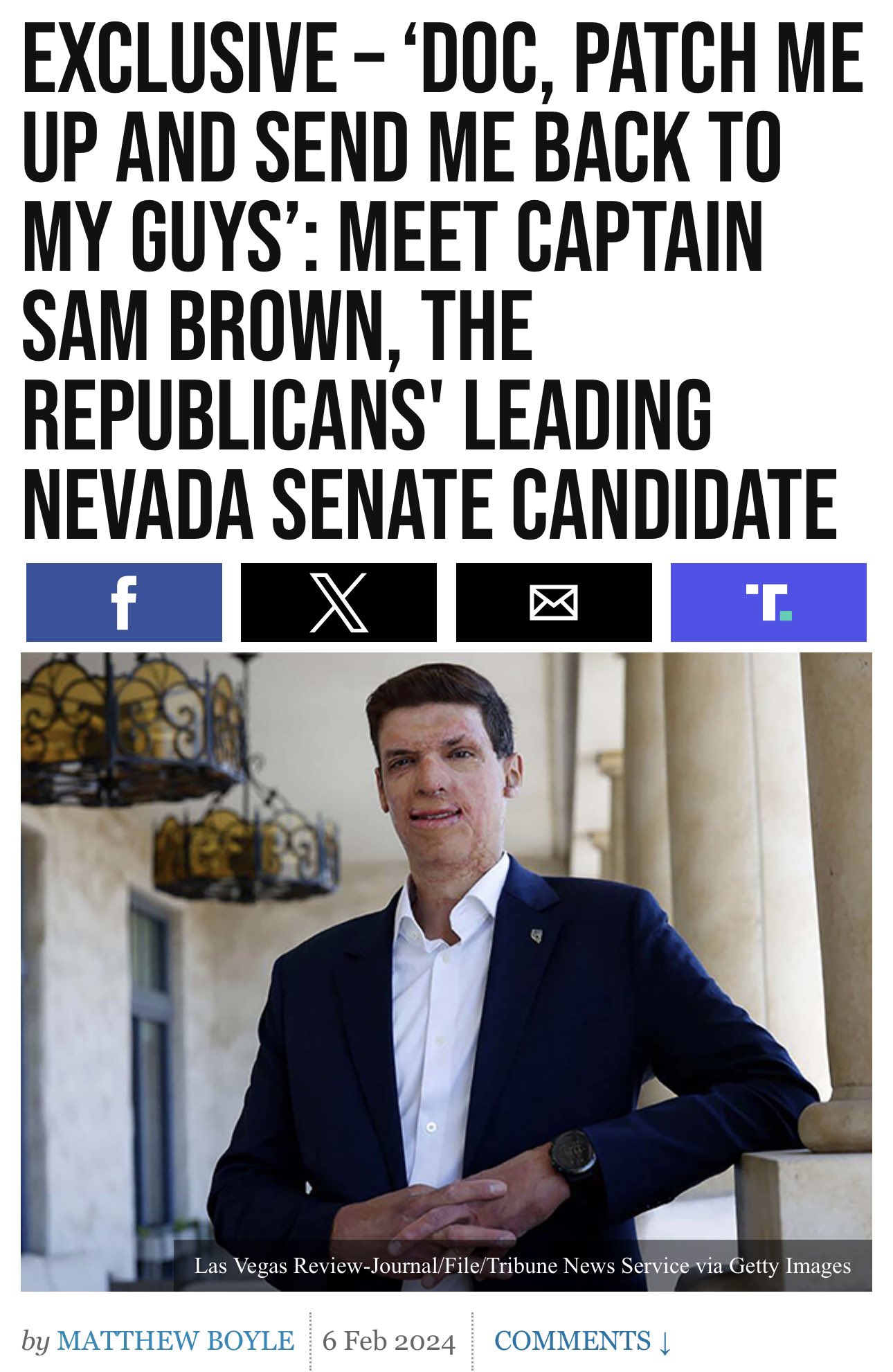 Captain Sam Brown Sam Brown Files To Run For Senate In Nevada