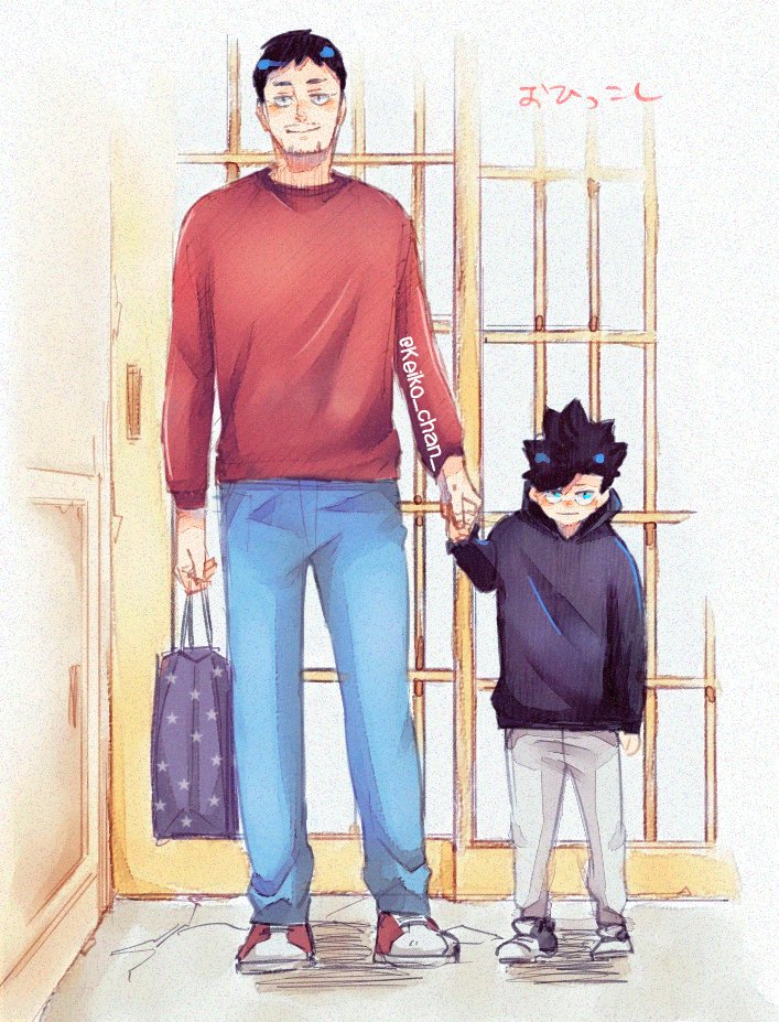 「#Haikyuu 33.5 Ese sketch de baby Kuroo con su papá es tan 」💫K E I K O🌙の漫画