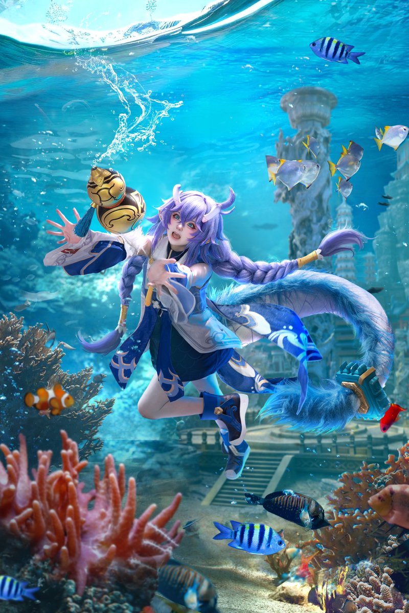 小柔SeeU(@seeu_cosplay ):💦お湯をたくさん飲んでね♨️ #Cosplay #Bailu