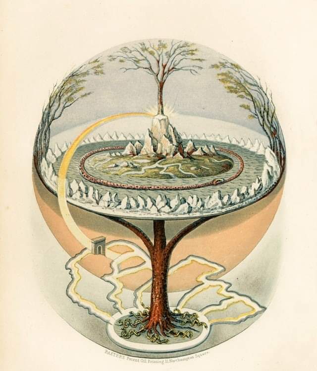 Norse cosmology divided the universe into nine realms. The center of ...
