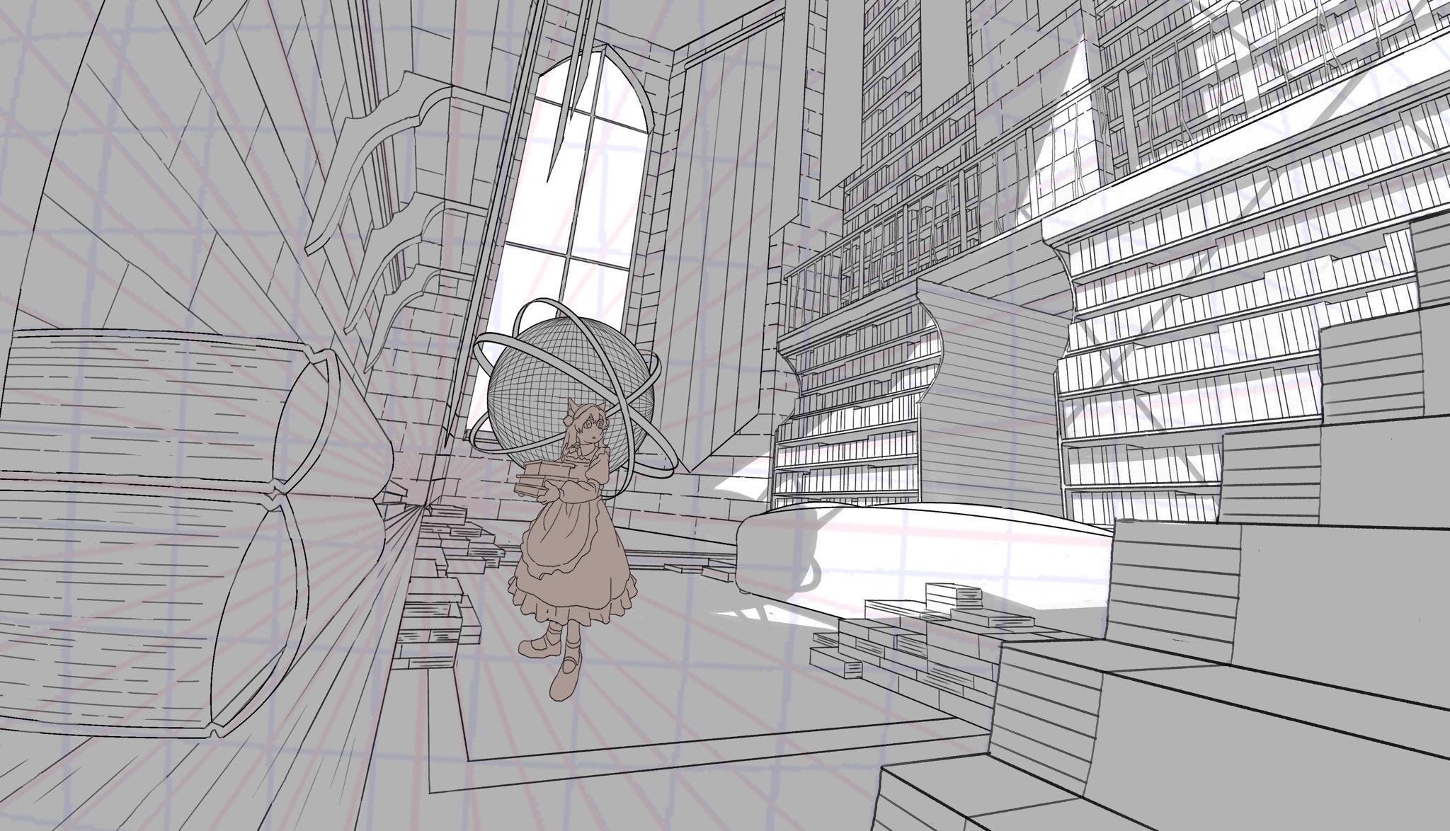 Three Point Perspective Interior Manga Tutorial For Beginners 12: