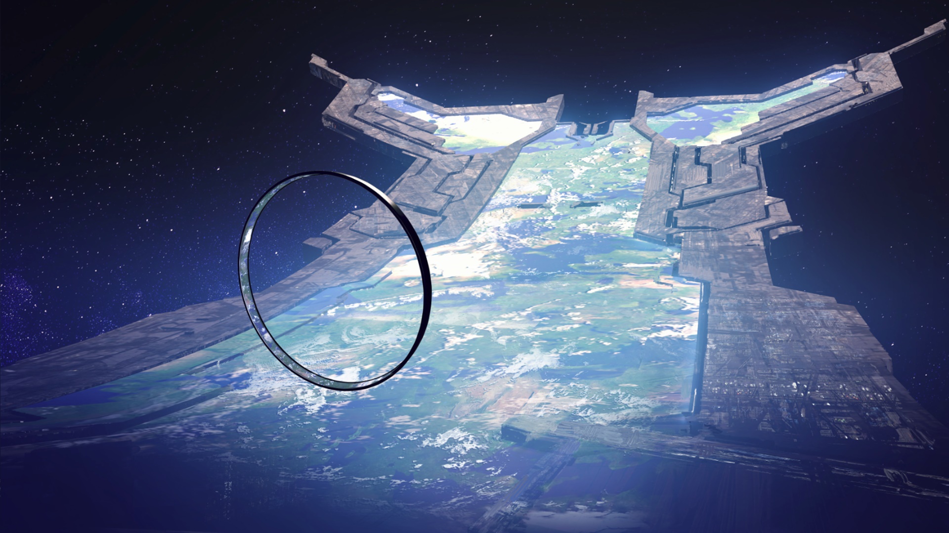 Elysium Space Station Wallpaper