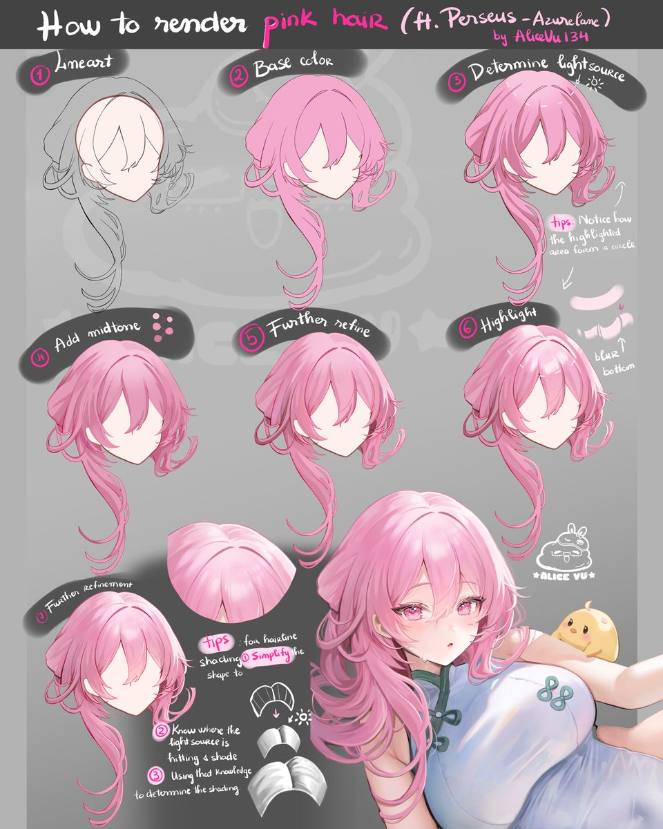 「How i render pink hair (ft. Perseus from」|Alice Vu ☁️ Vtuber Debut ...