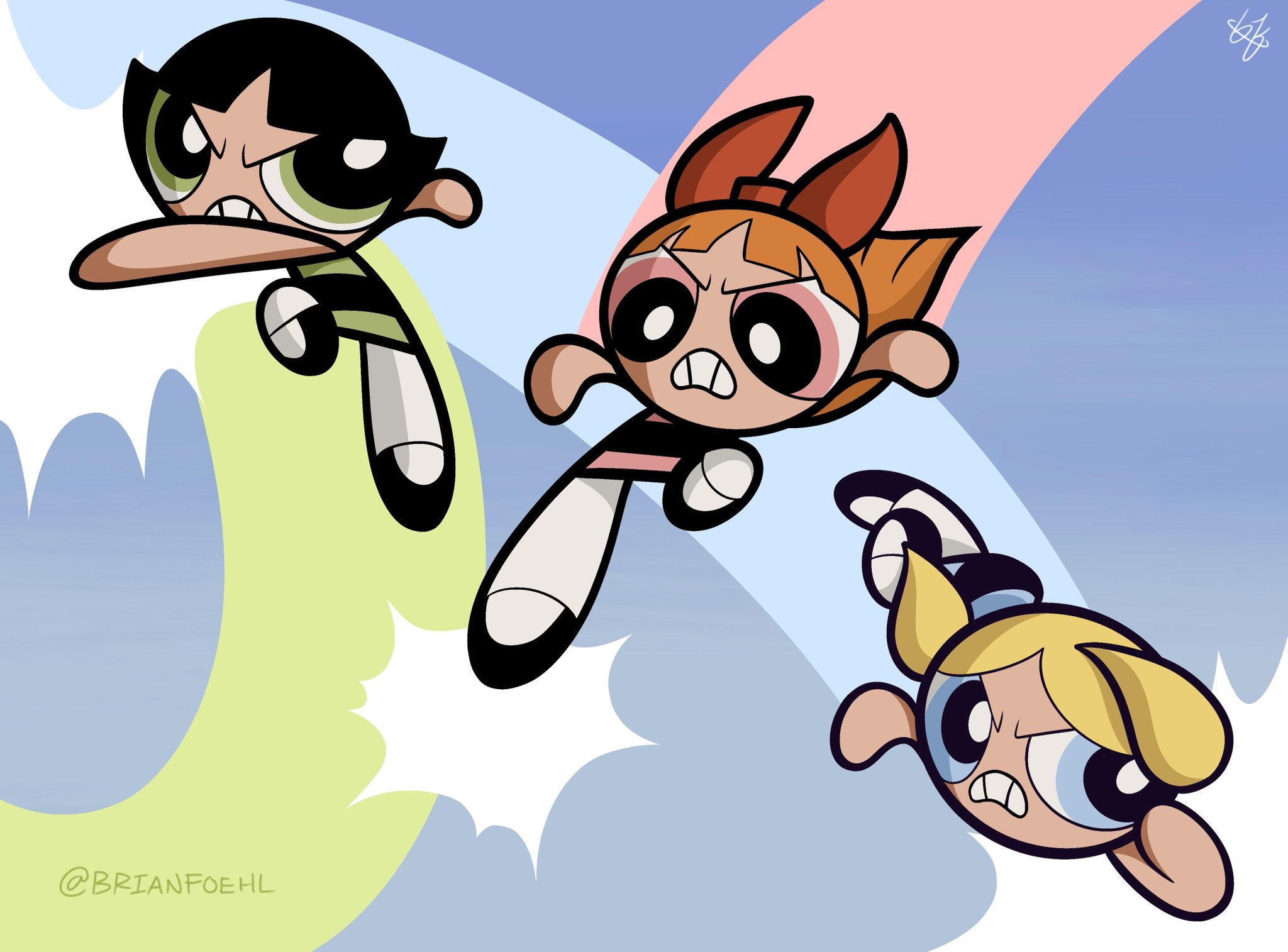 Power Puff Girls Buttercup Flying