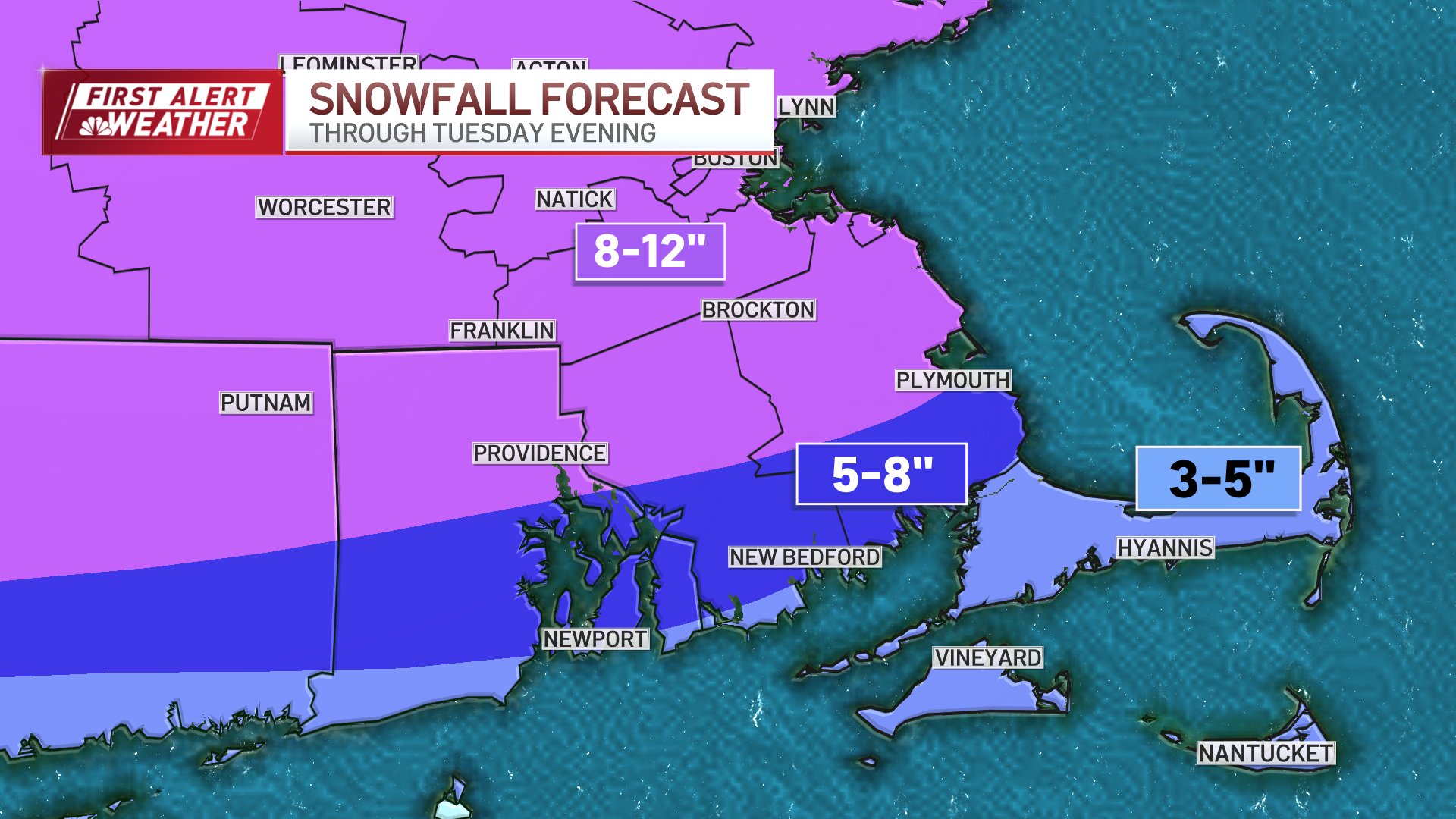 Boston Snow Storm Accumulation Map