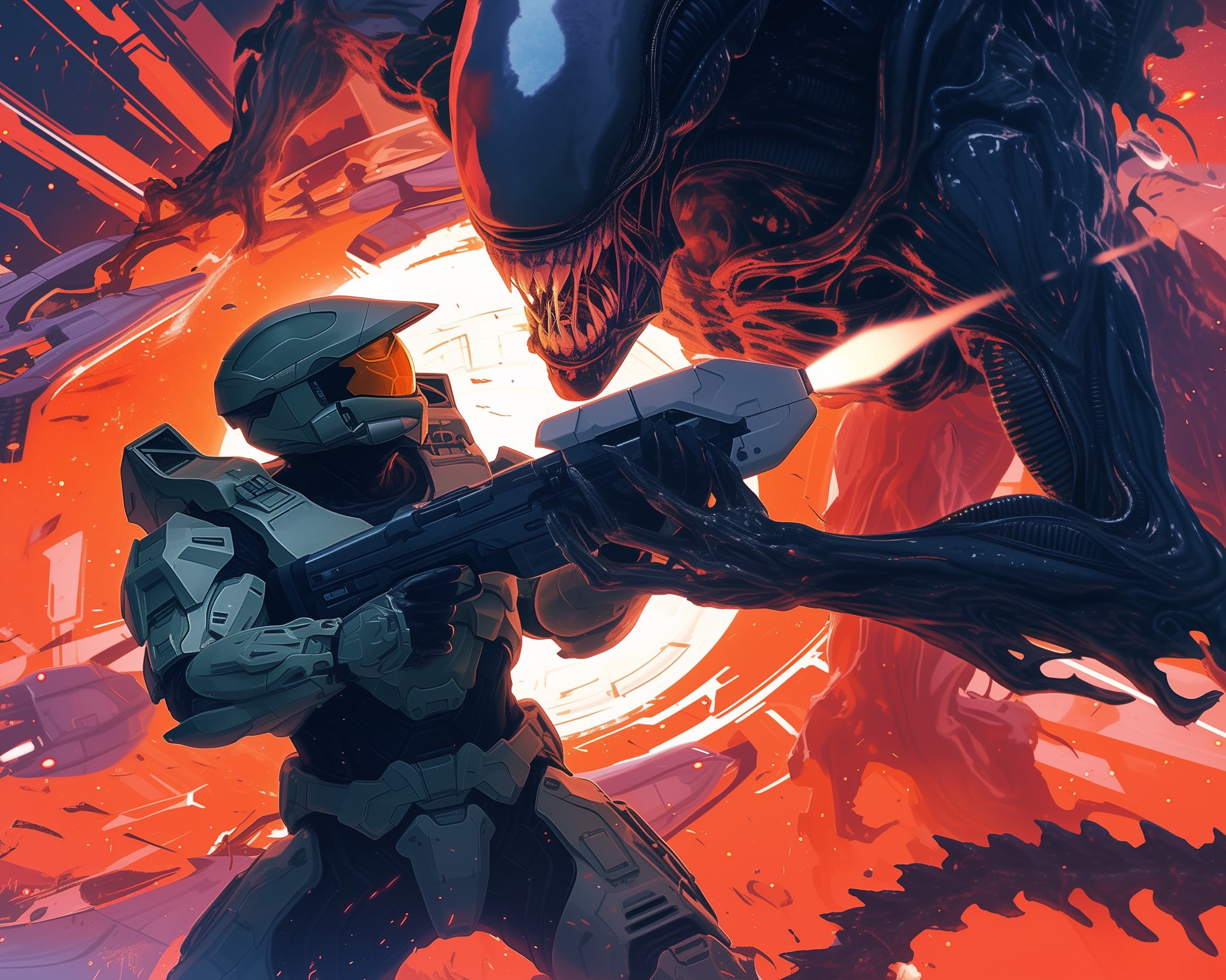 Xenomorph Vs Master Chief Master Chief & Alien | Mpen4 | Flickr