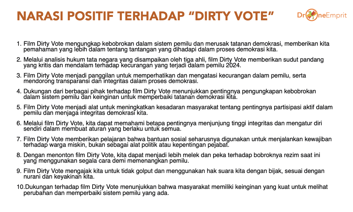 DIRTY VOTE Di tengah atmosfer politik yang memanas menjelang Pemilu ...