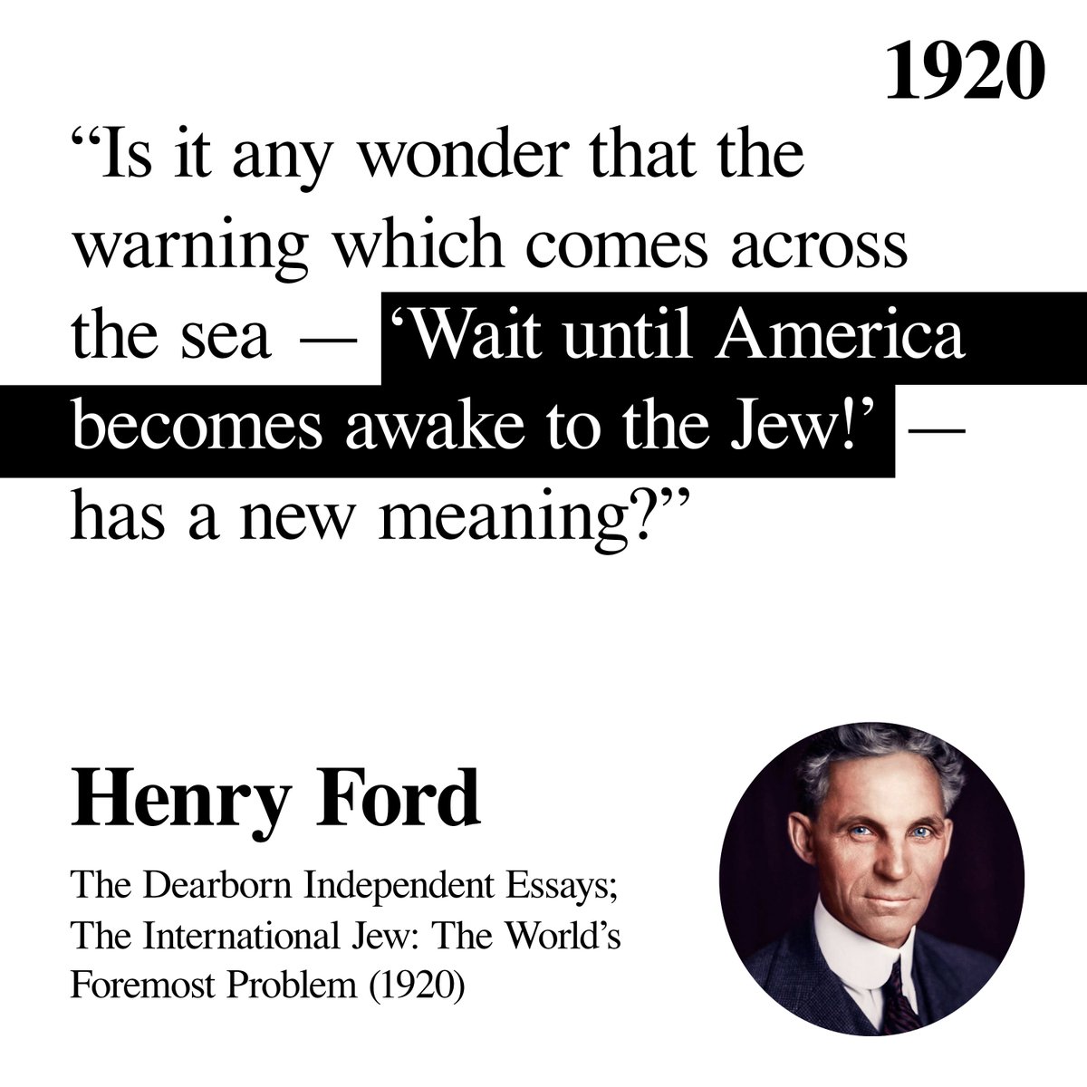 🚨 In 1920, Henry Ford published a series of essays entitled “The ...