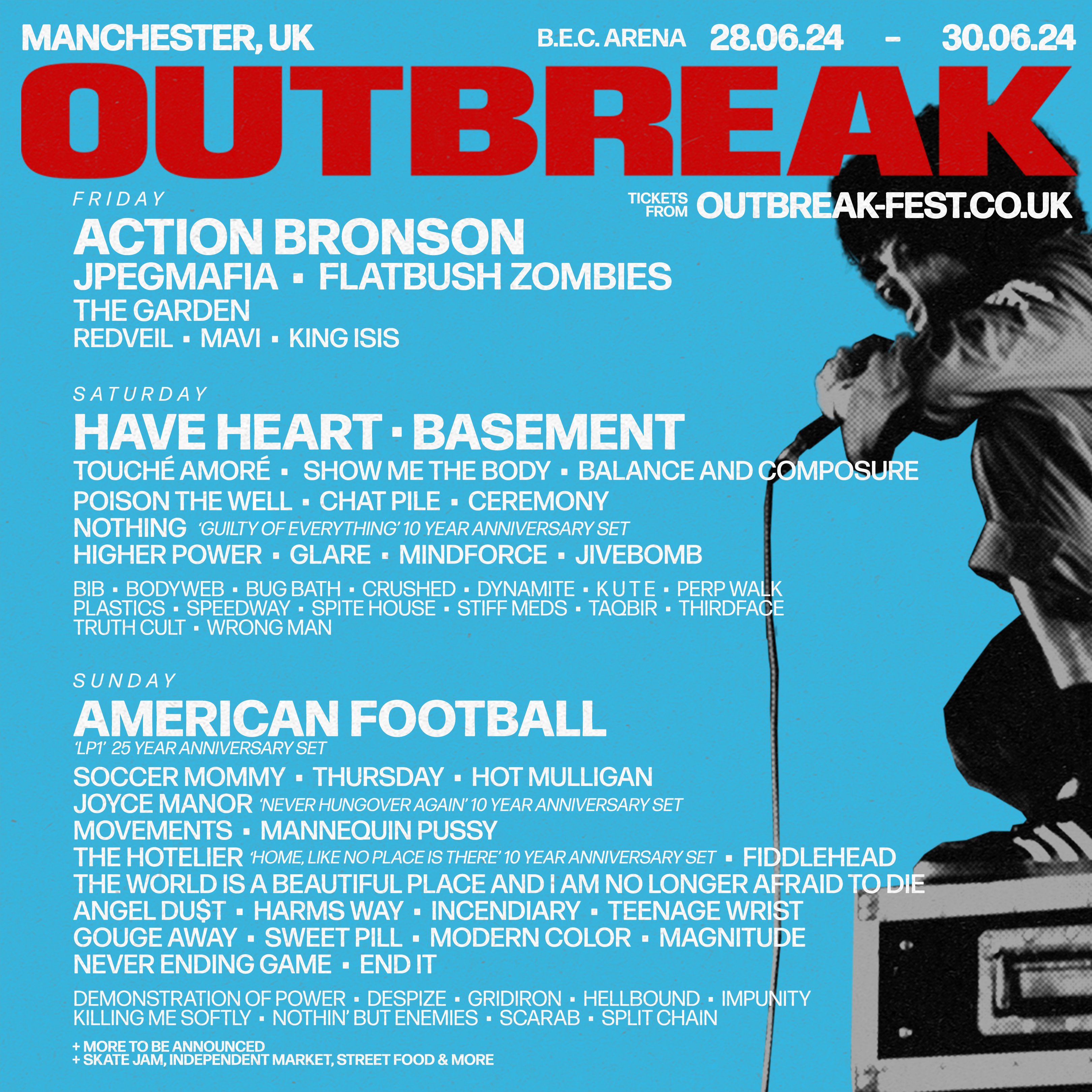 OUTBREAK FEST 2025: TURNSTILE, Knocked Loose, Glassjaw, Slowdive, Sunny ... OUTBREAK FEST 2025: TURNSTILE, Knocked Loose, Glassjaw, Slowdive, Sunny ...