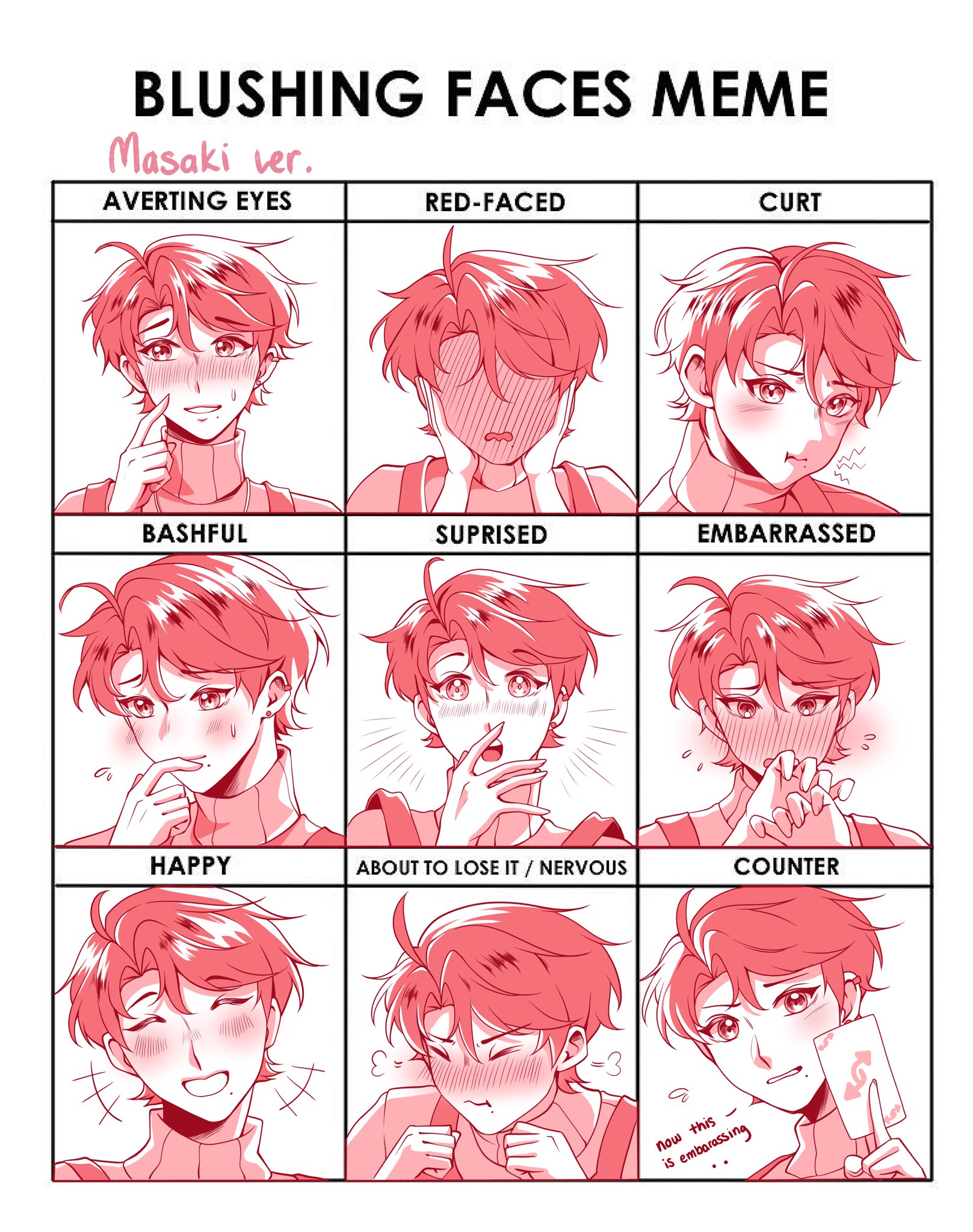 Blushing Face Cartoon Blushing Cute Little Girl Emoji Illustration...