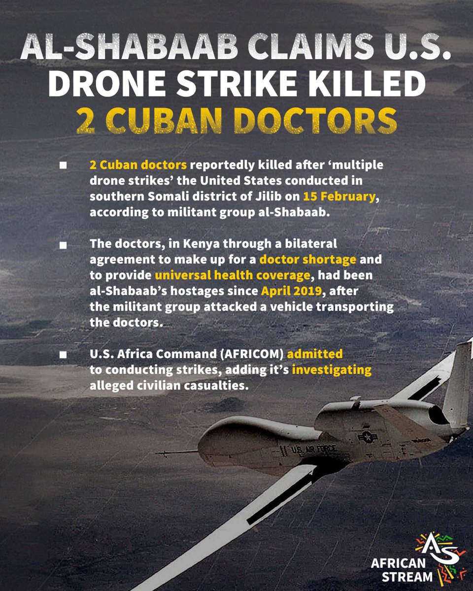 Militant group al-Shabaab claims US drone strikes killed two Cuban ...