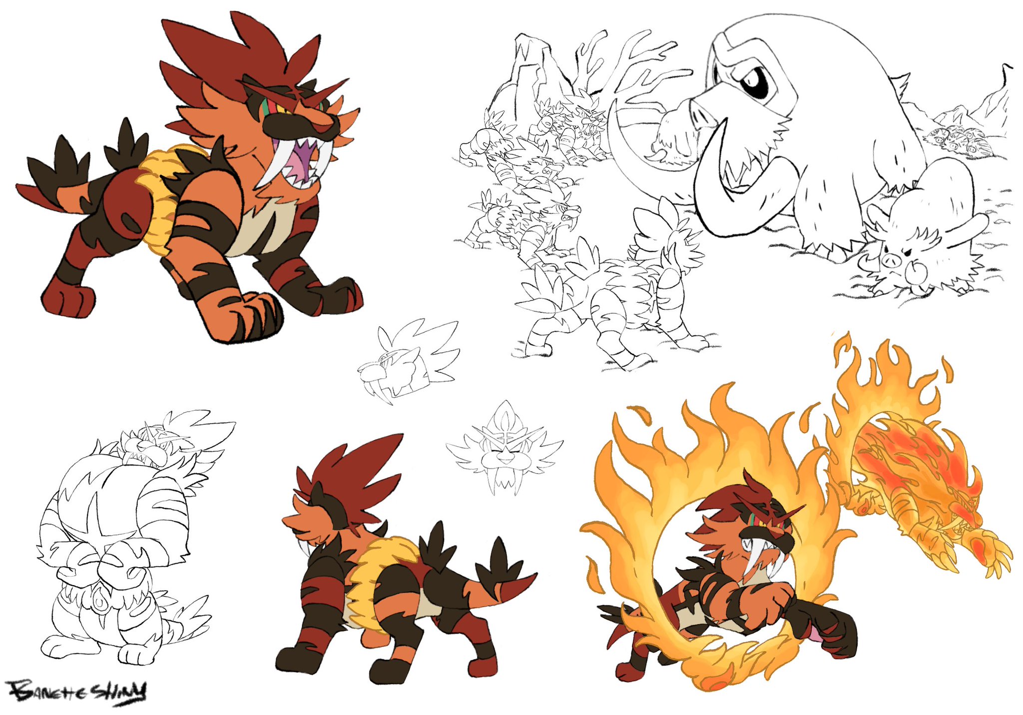 Fire Tiger Pokemon