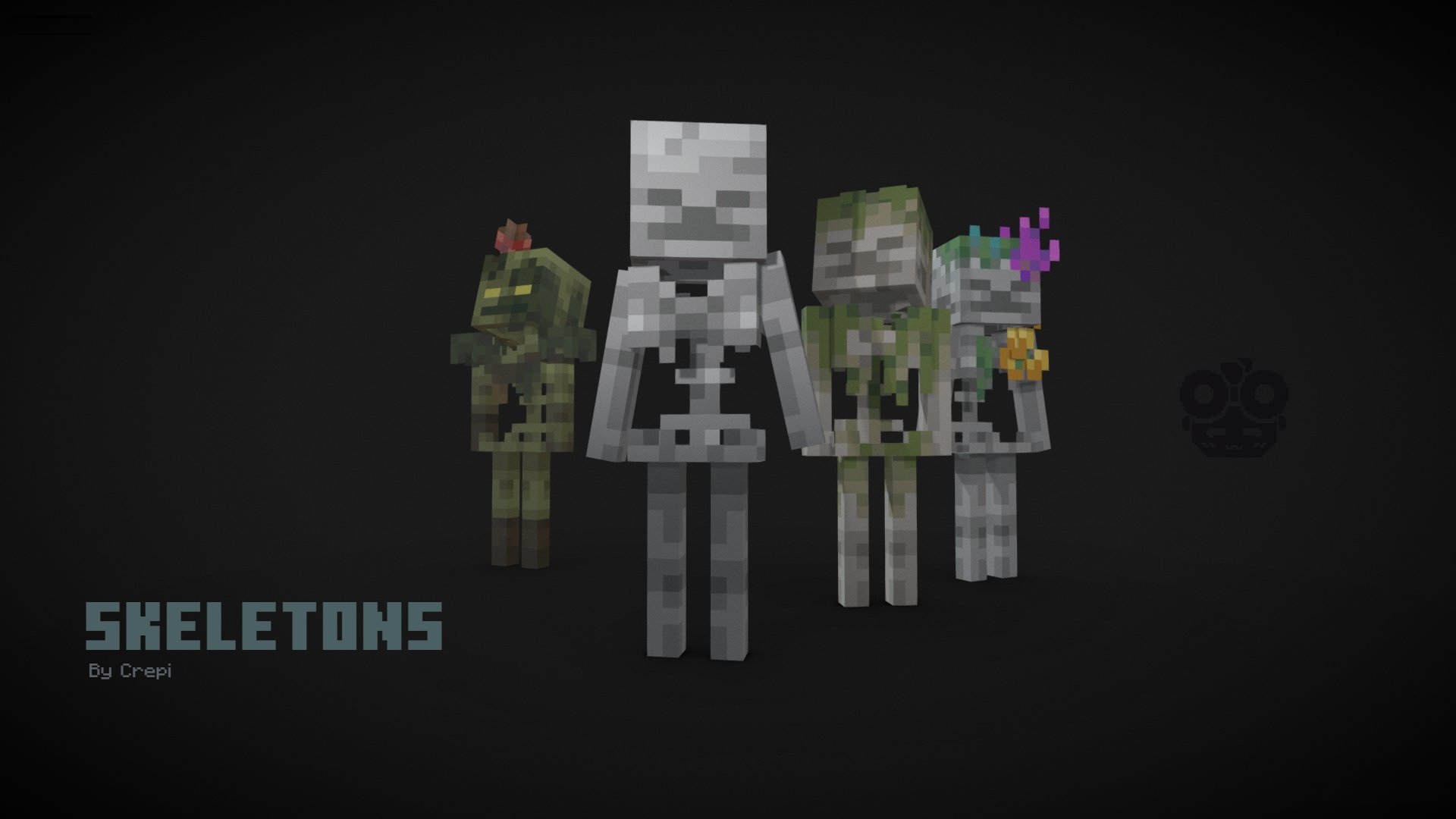 Skeleton Minecraft Desktop Wallpaper