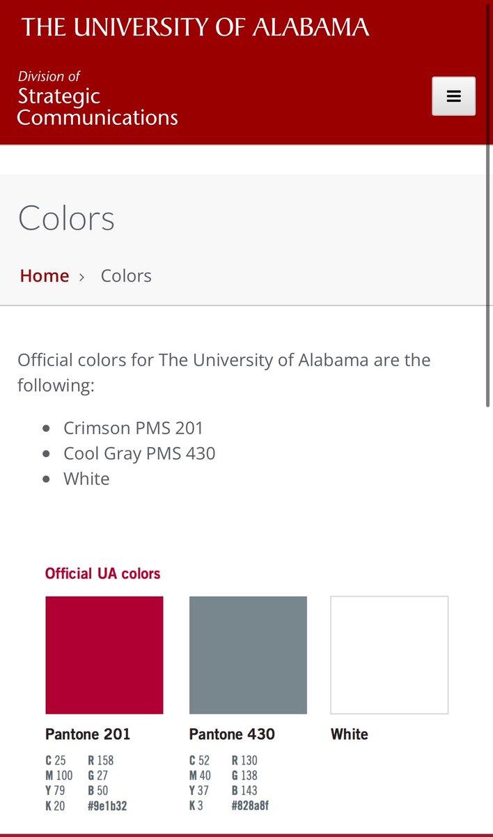 University Of Alabama Paint Color