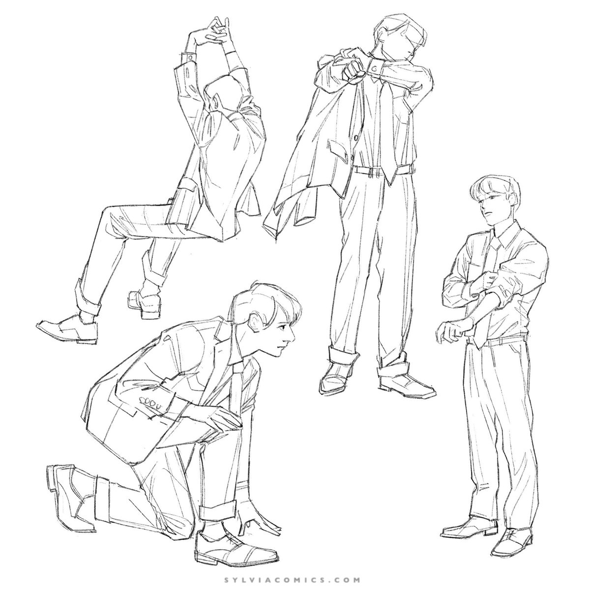 Suit And Tie Drawing Reference