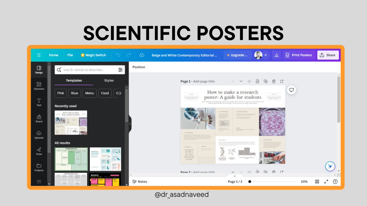 6 ways scientists can use Canva to save 100s of hours⬇️: - Asad Naveed ...
