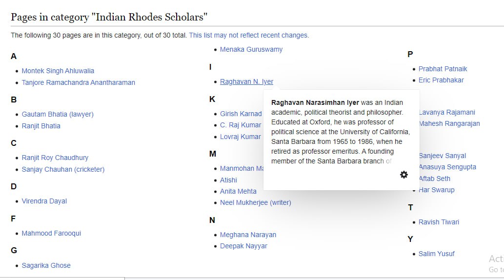 We need to make a list of all rhoades scholars in india and hold them ...