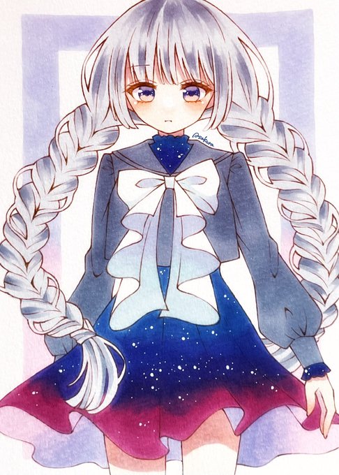 「紫色の目 セーラー襟」のTwitter画像/イラスト(新着)