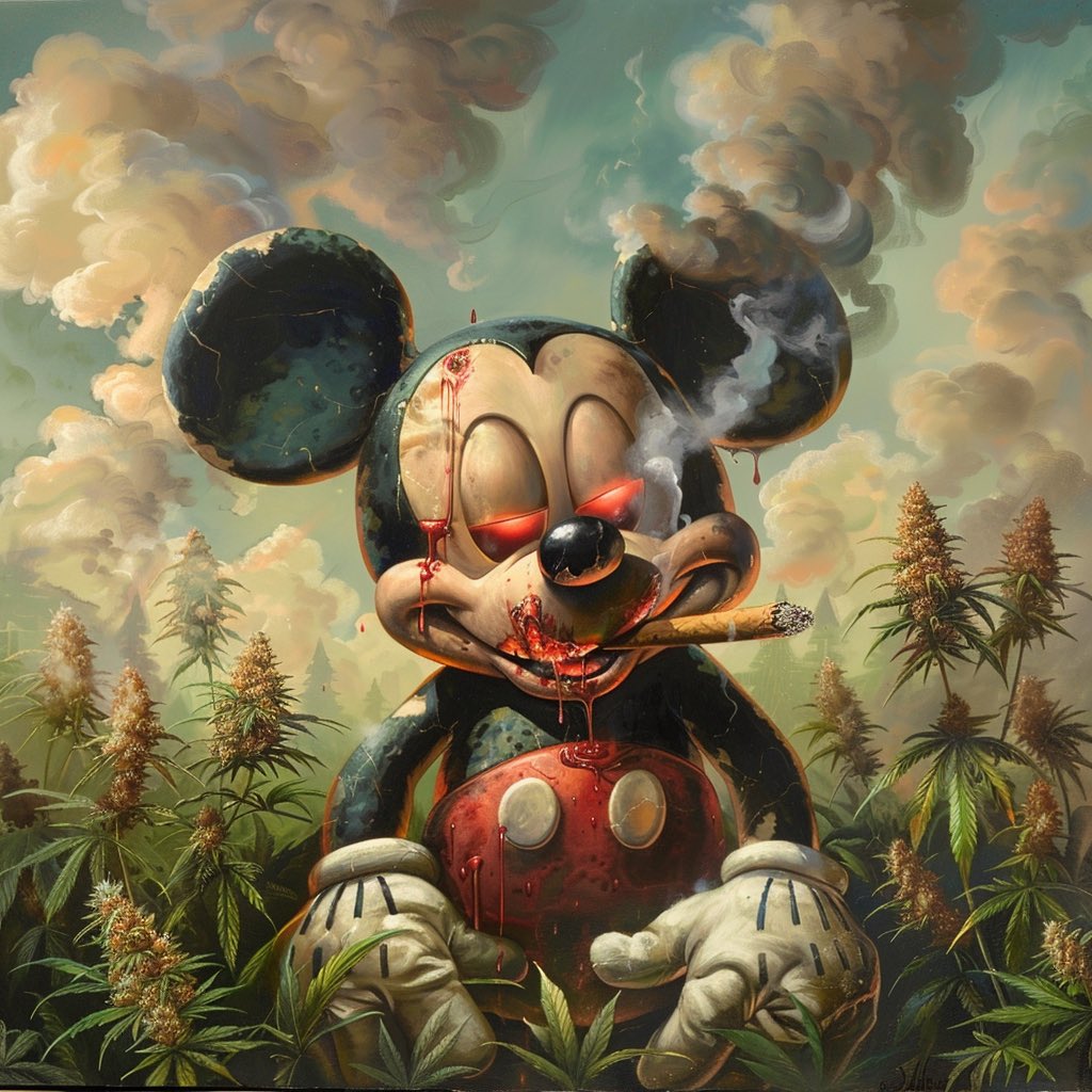 Mickey Mouse Smoking A Joint