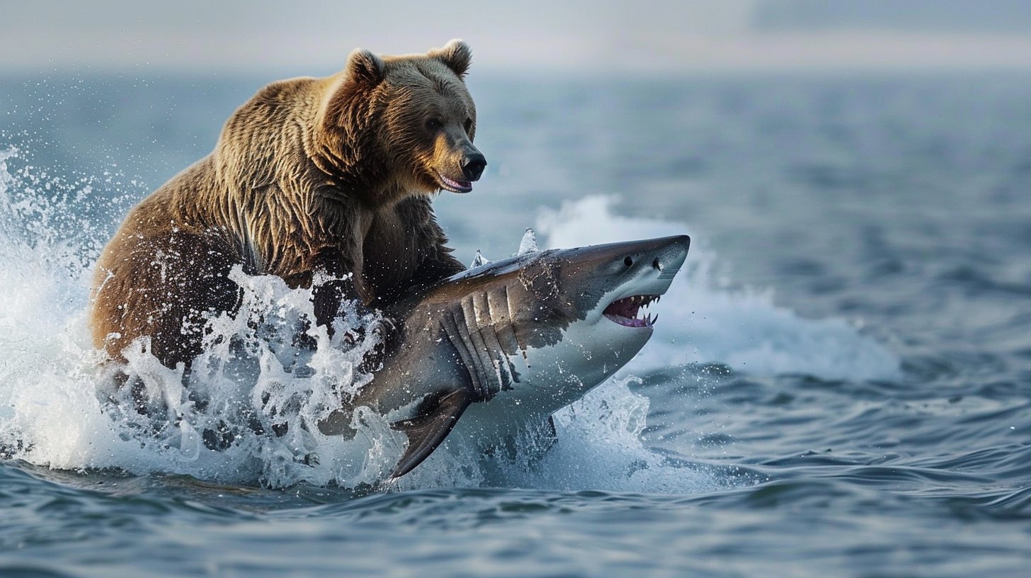 Bear Riding Shark
