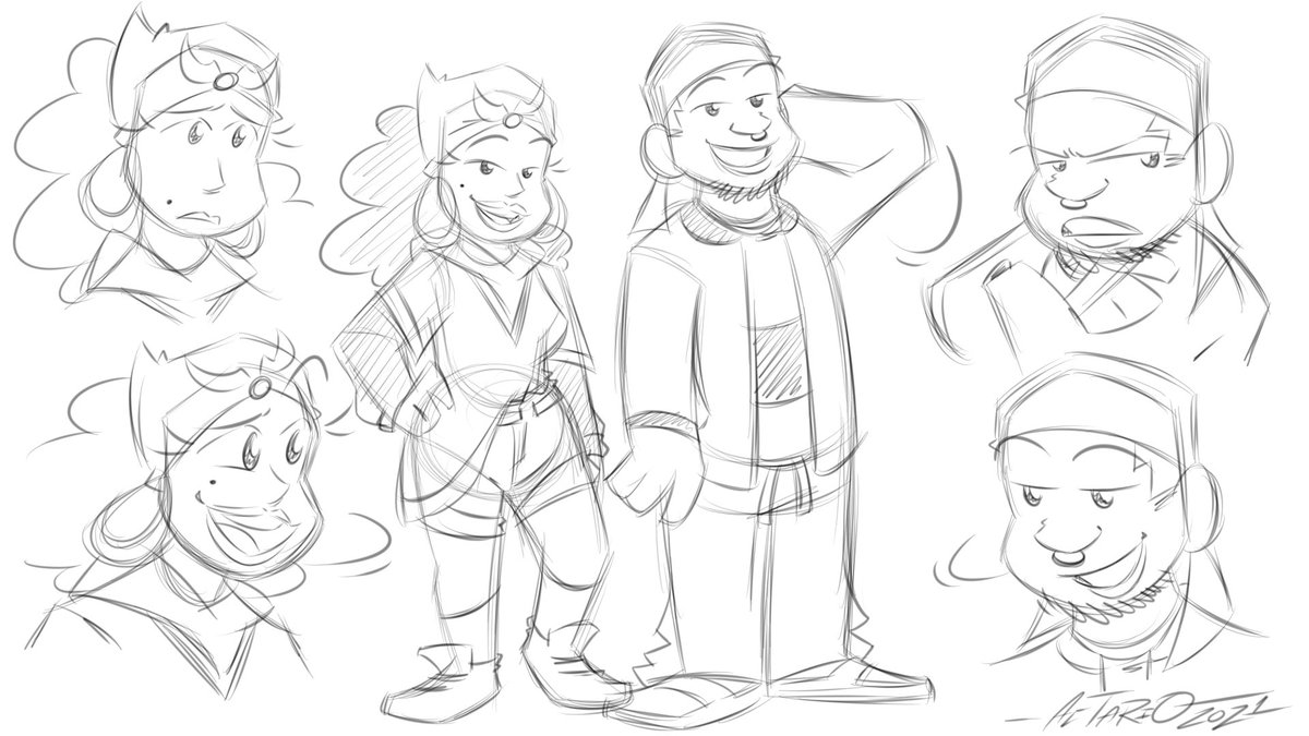 here’s some more early artwork of marcus and nae! the two in the middle ...