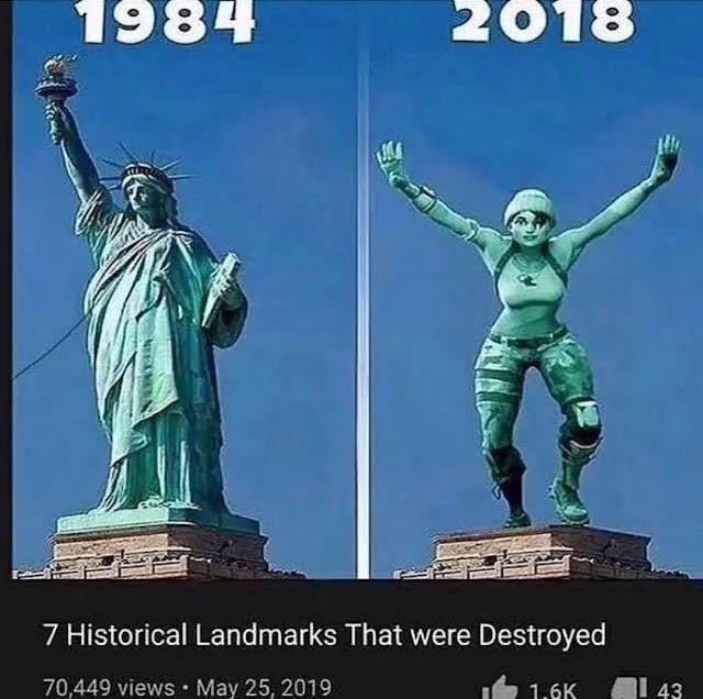 Statue Of Liberty Meme Cartoon Statue Liberty Funny Landmark United