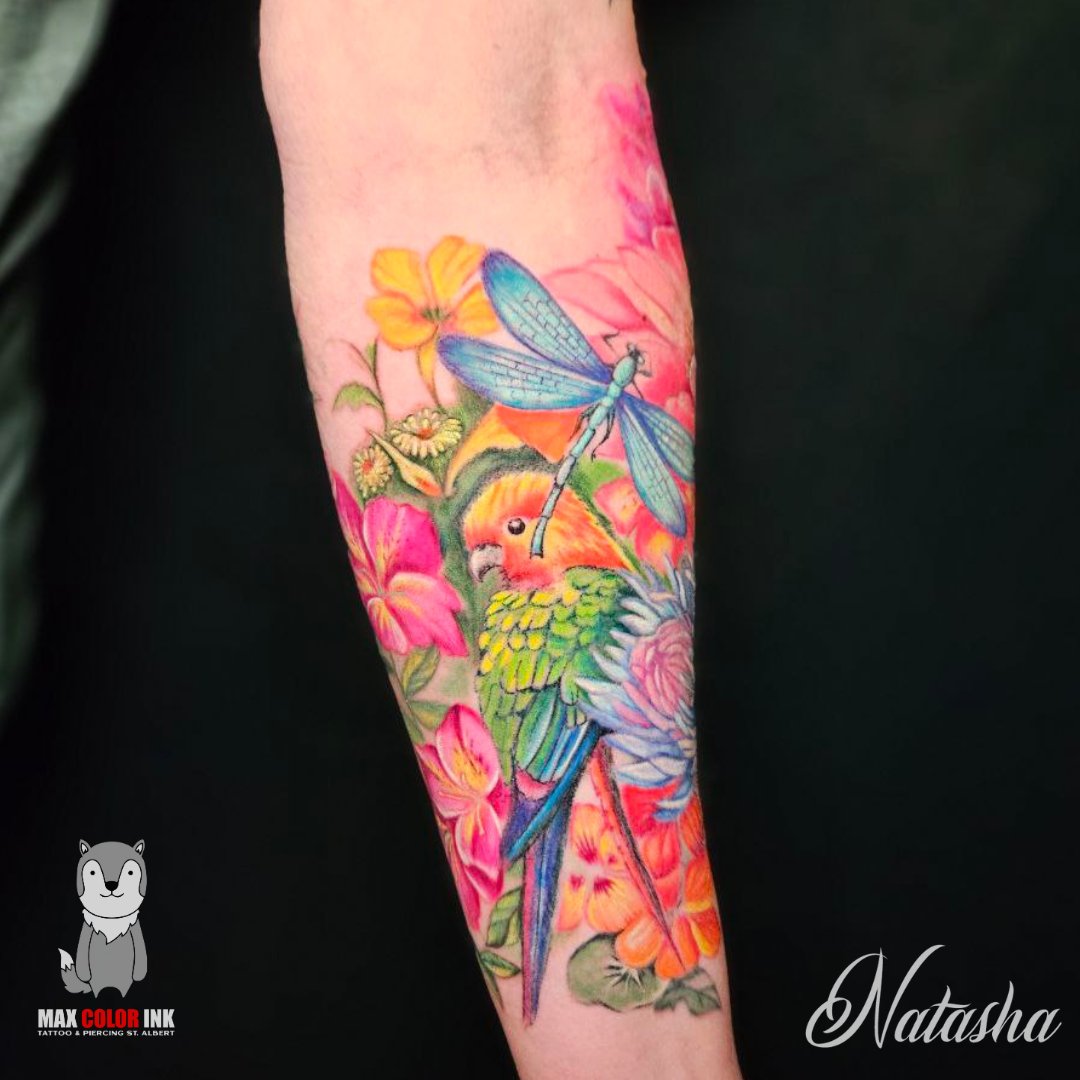 Coloured Dragonfly Tattoos