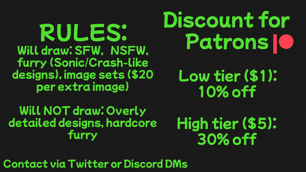 COMMS ARE OPEN ONCE AGAIN!! Just like last time they're limited to 5 ...