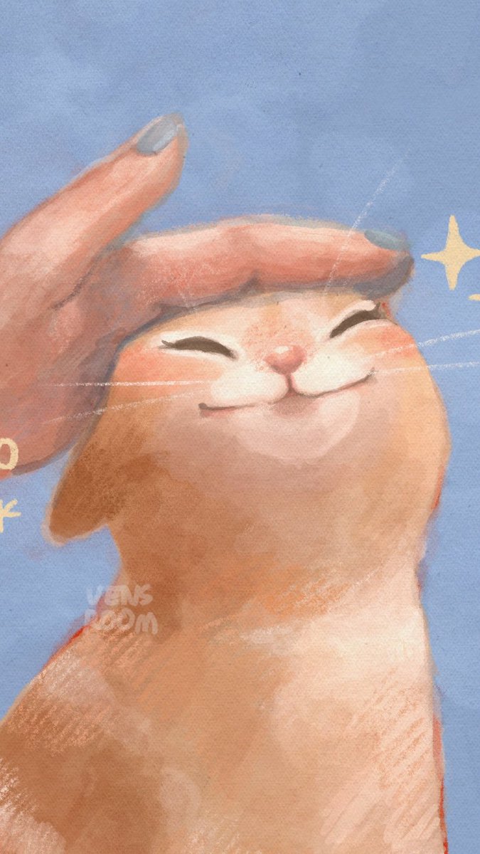 「will u pat pat the cat 」|ven 𓅬のイラスト