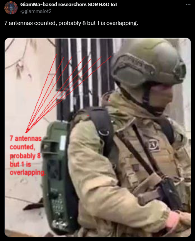 Russian soldier with the latest Backpack Anti Drone Jammer... https://t ...