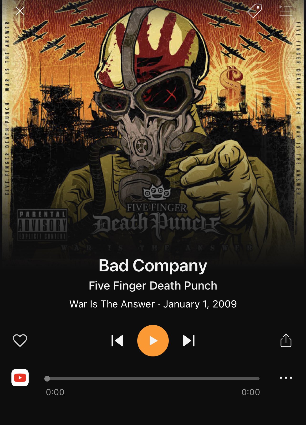 Five Finger Death Punch War Is The Answer Album Cover