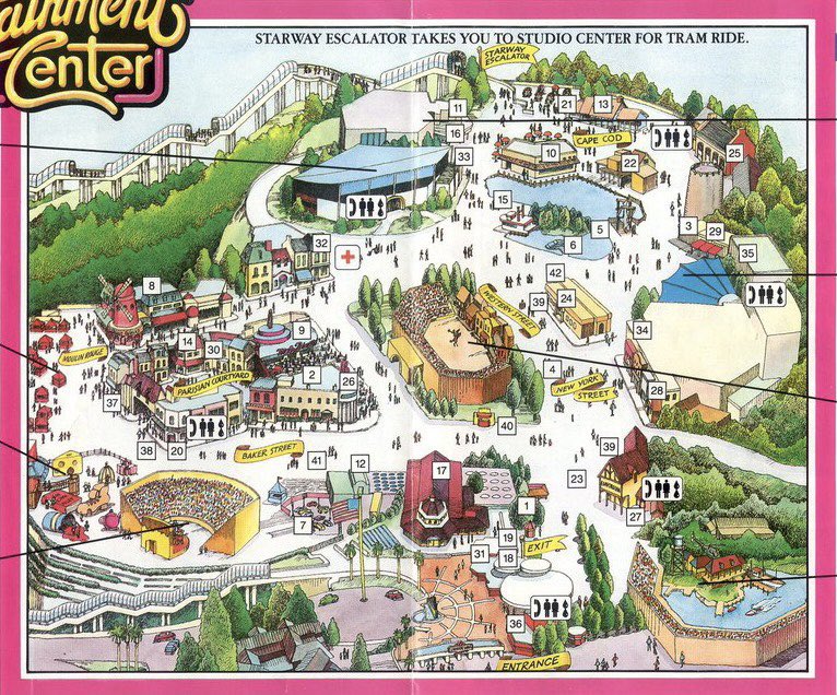 Universal Studios Hollywood Map 1990 Universal Studios Hollywood 1990