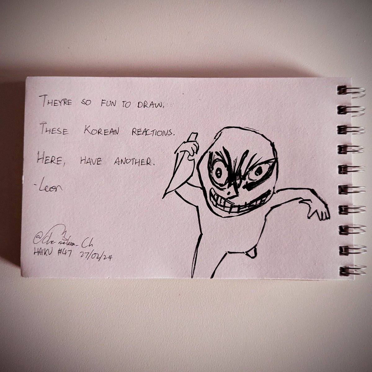 「Today's Haiku (#47) They're so fun to draw, These Korean r」Chameleon ...