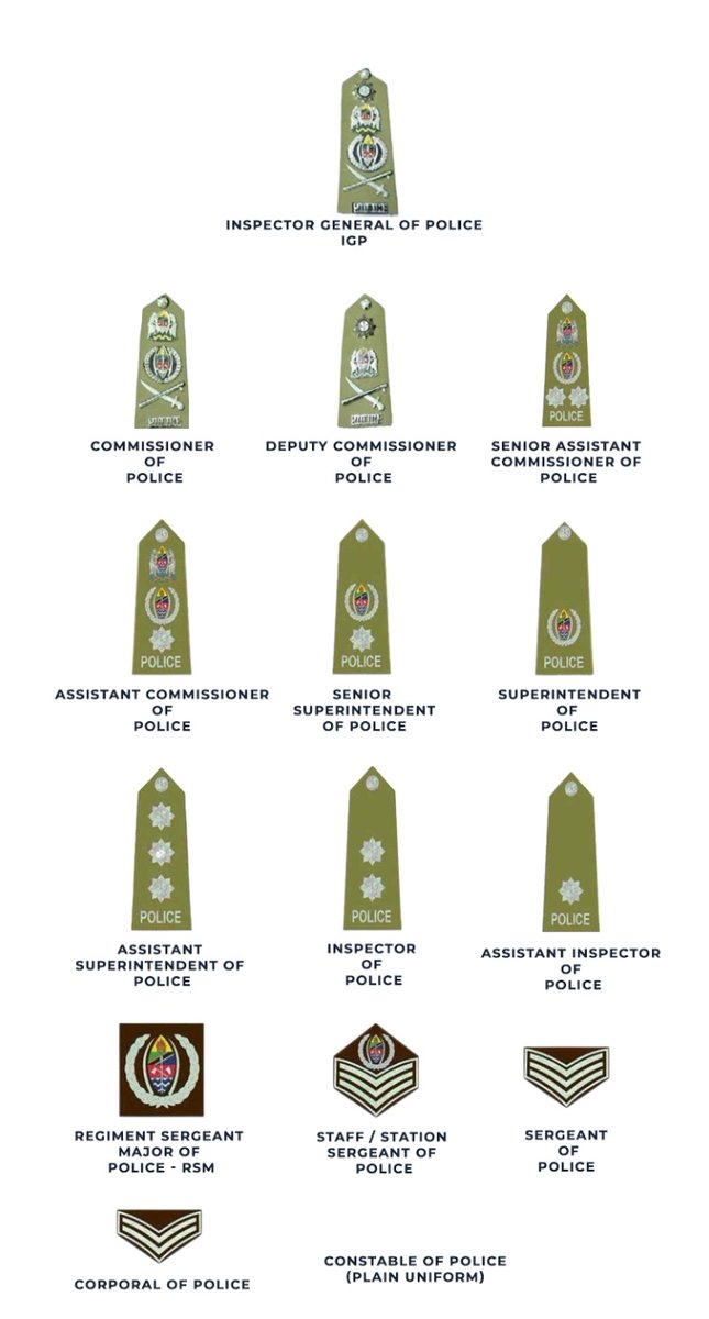 Vifahamu vyeo 15 vya Polisi. Thread 👇🏾 Repost na wengine waone ...
