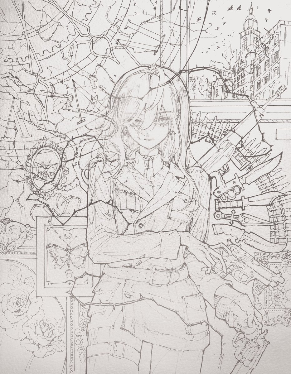 「線画 」花緒🌙·̩͙ COMITIA F31abの漫画