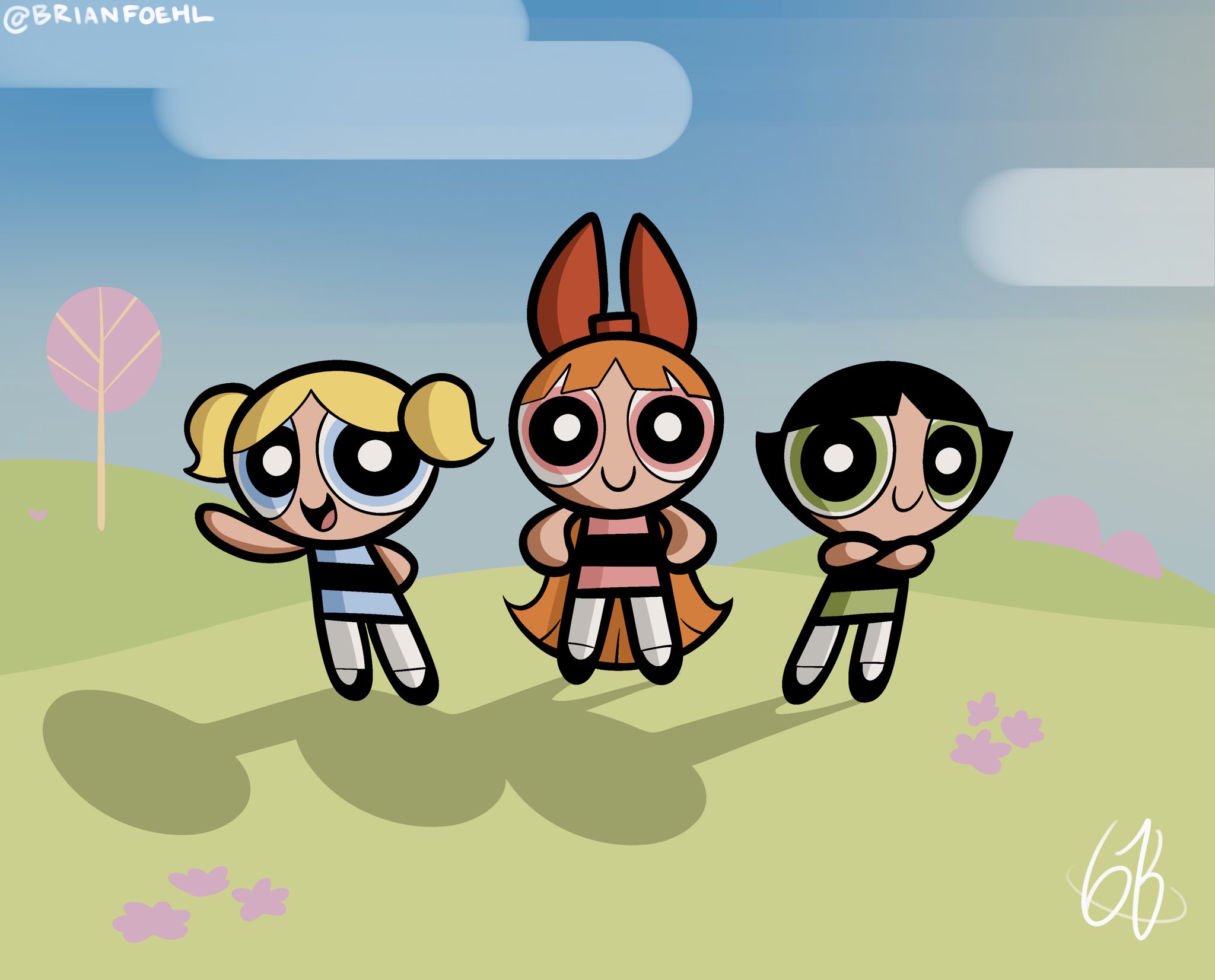 Powerpuff Girls Running By