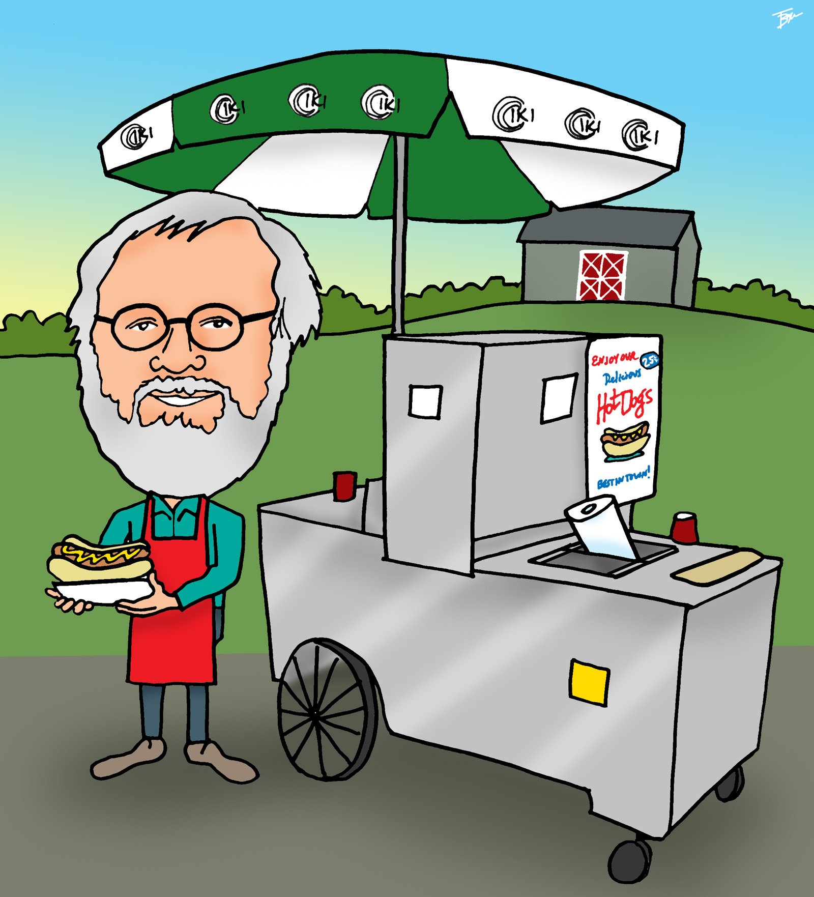 Hot Dog Stand Cartoon