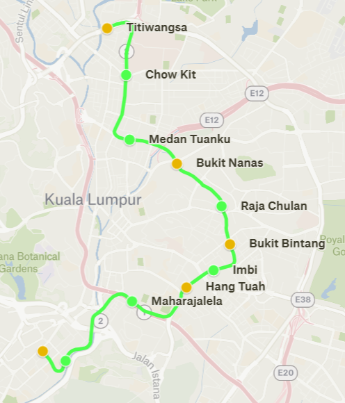 Kuala Lumpur Monorail Map