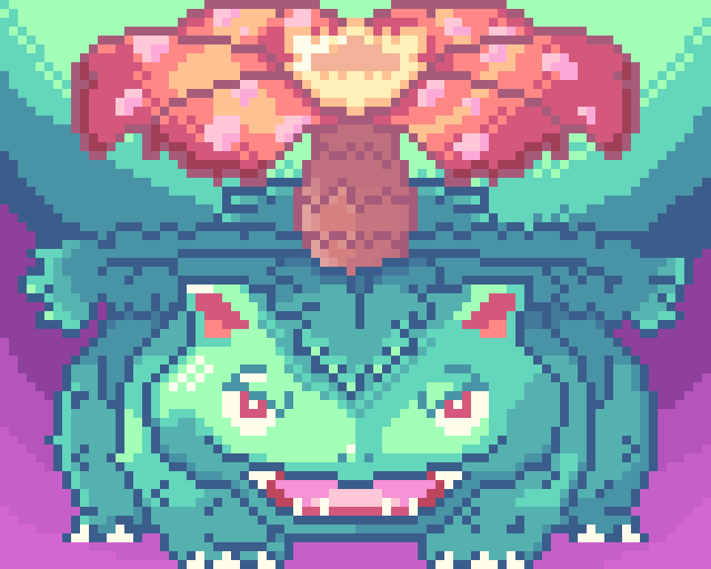 Ivysaur Pixel Art Pokemon Red Blue Green Venusaur Bulbasaur Ivysaur