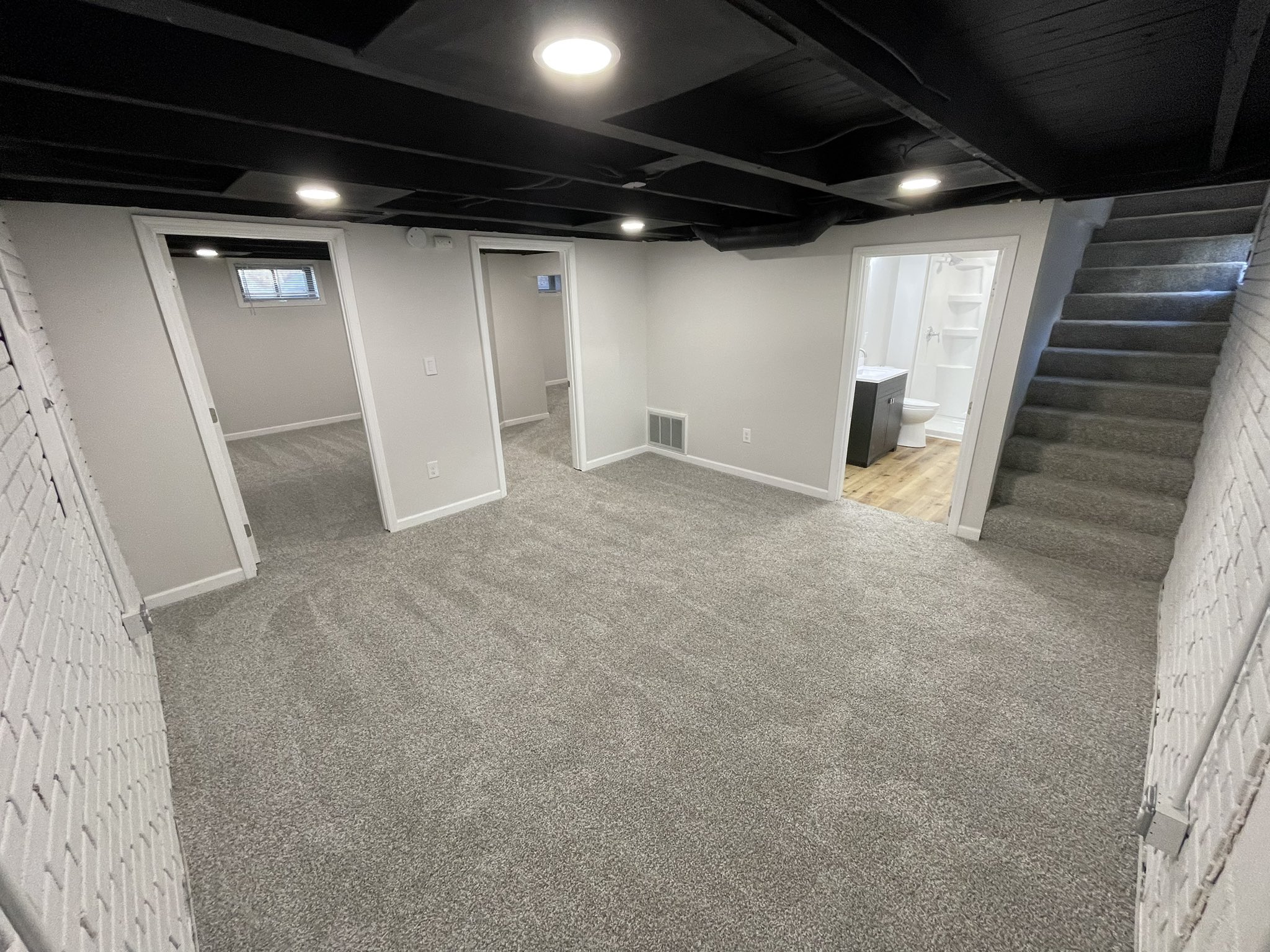 Black Painted Basement Ceiling Ideas Basement Progress Update: DIY